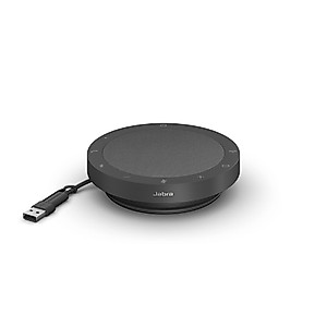 Jabra Speak2 55 Wireless Bluetooth Speakerphone - Compact and Portable Speaker with 4 Noise-Cancelling Mics, Full-Range 50mm Speaker & Wideband Audio - Certified for Zoom and Google Meet - Dark Grey