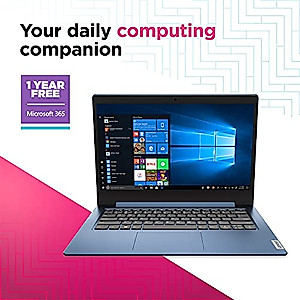 Lenovo IdeaPad 1 Laptop, 14.0" HD Display, Intel Celeron N4020, 4GB RAM, 64GB Storage, Intel UHD Graphics 600, Windows 11 in S Mode, Ice Blue