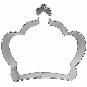Large Size Crown Shaped Cookie Cutter, Stainless Steel Queen/King/Prince/Princess Crown Cookie Cutter, 4.6 Inches (Model 1)