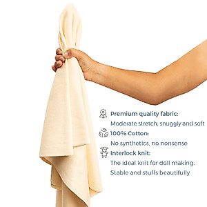 VALENGO Premium Skin Tone Fabric for Doll Making, 100% Cotton Interlock Fabric, Waldorf Doll Skin Fabric, Cloth Doll Skin Color Fabric - 1 Yard (Fair)