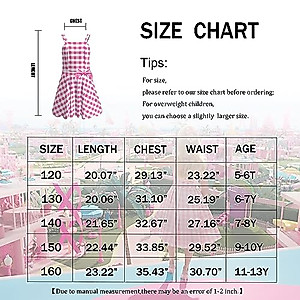 PONNYC Costume Dress for Girls Movie Cosplay Clothes Kids Pink Birthday Party Dress 5-13Y