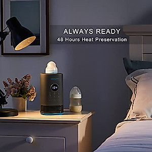 MOMYEASY Bottle Warmer, 3 Min Fast Baby Bottle Warmer with Accurate Display Timer, Baby Breastmilk Formula Milk Warmer, Temperature Control 48H Keep Warm and Auto Shutoff