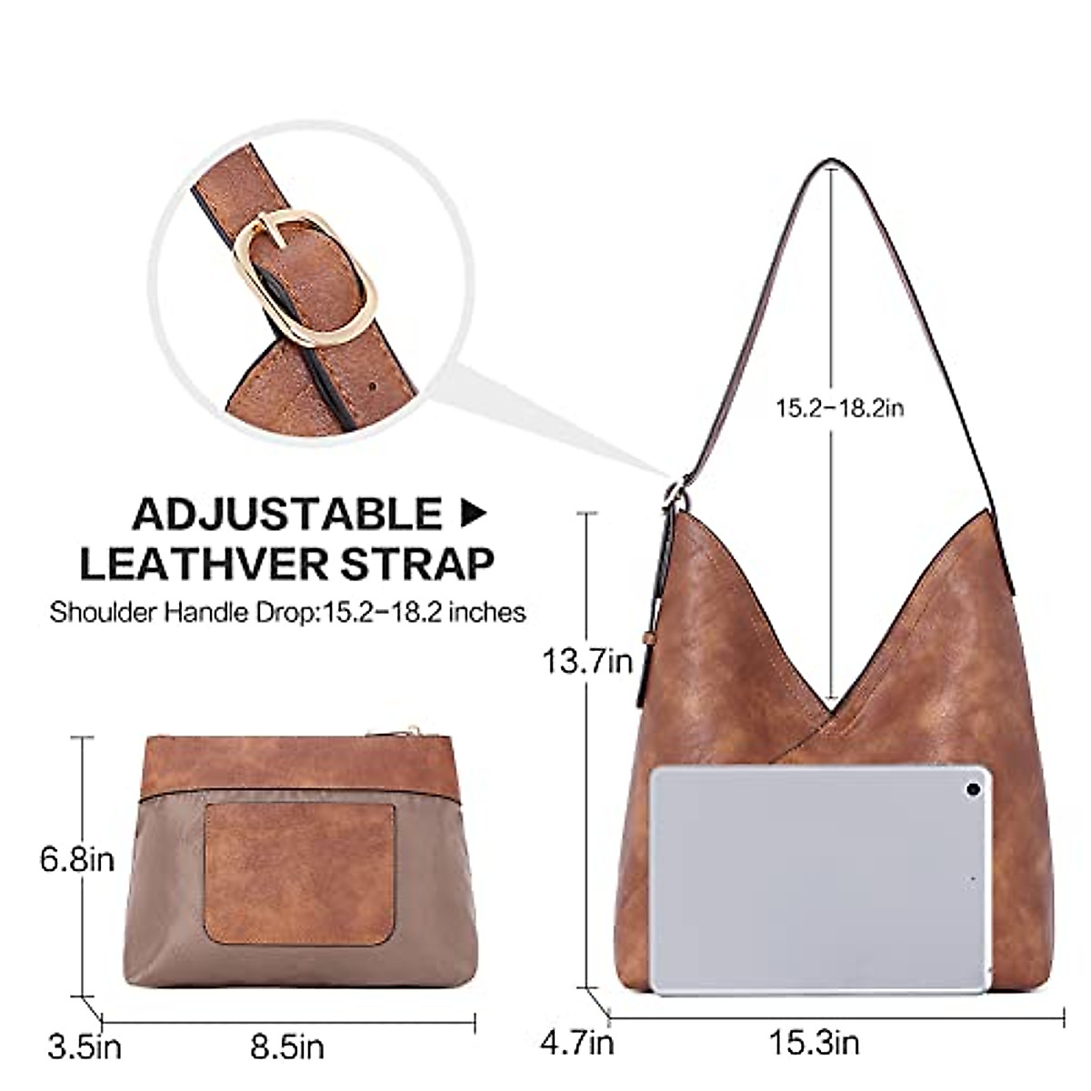 CLUCI Purses for Women Tote Handbags Vegan Leather Hobo Bags Fashion Large Ladies Shoulder Bag