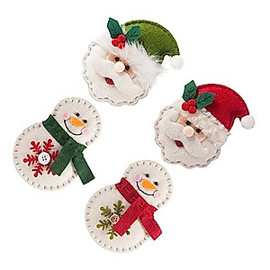 BESPORTBLE Santa Ornament House Ornaments Nativity Ornaments 4pcs Christmas Santa Ornaments Christmas Felt Ornaments Snowman Small Hanging Decors Pendant Ornament Christmas Ornaments Decorate