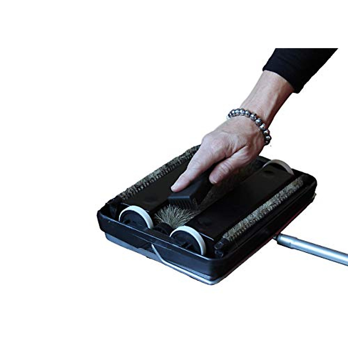 ALL PARTS ETC. Carpet Sweeper Non Electric Vacuum Cleaner, Floor Sweeper Broom with Rotating Brushes, Manual Vacuum Sweeper, Push Vacuum for Tile, Carpets and Hardwood 10.5”