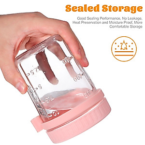 Luxshiny 4PCS Overnight Oats Containers, 14 oz Meal Prep Jars Glass Overnight Oats Jar With Lids And Spoons Large Mouth Mason Jars for Yogurt Milk Cereal