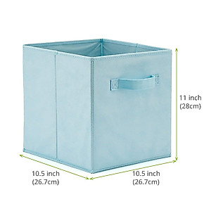 EZOWare Set of 12 Foldable Basket Bin Collapsible Storage Cube For Nursery, Kids Toys Organizer, Shelf Cabinet - ( Pale Dogwood + Light Blue)