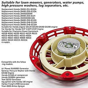 AIKENING Gx160 Recoil Starter Pull Start Assembly with Recoil Starter Rope Pull for Honda Recoil Starter(Pack of 2) Recoil Starter Rope X3 Bolts X9 Fit for Gx120 Gx160 Gx200