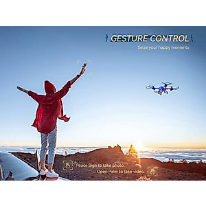 UranHub Drone with Camera for Adults HD 2K Live Video Drone for Beginners and Kids w/Gesture Control, Voice Control, Altitude Hold, Headless Mode, 2 Batteries, Compatible with VR Glasses