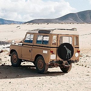 Colorful Landscape Giraffe Funny Tire Cover Universal Fit Spare Tire Protector for Truck, SUV, Trailer, Camper, Rv