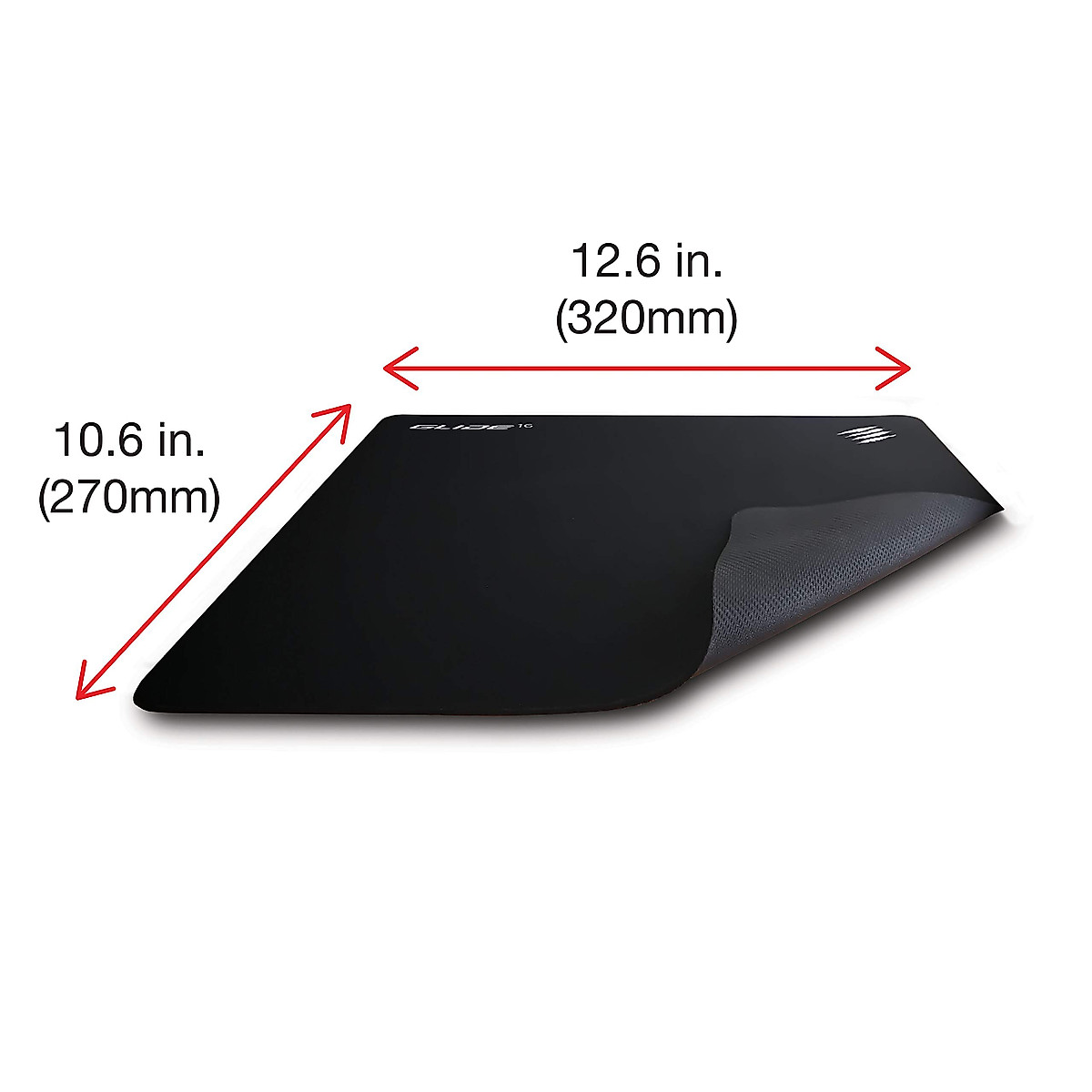 Mad Catz The Authentic G.L.I.D.E. 16 High Performance Gaming Mouse Pad Gaming Surface With Heat Bonded Edges And Non-Slip Rubber Base 10.6 x 12.6 in, Black