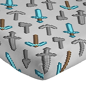 Jay Franco Minecraft Isometric Characters Twin Sheet Set - Super Soft and Cozy Kid’s Bedding - Fade Resistant Polyester Microfiber Sheets (Official Minecraft Product)