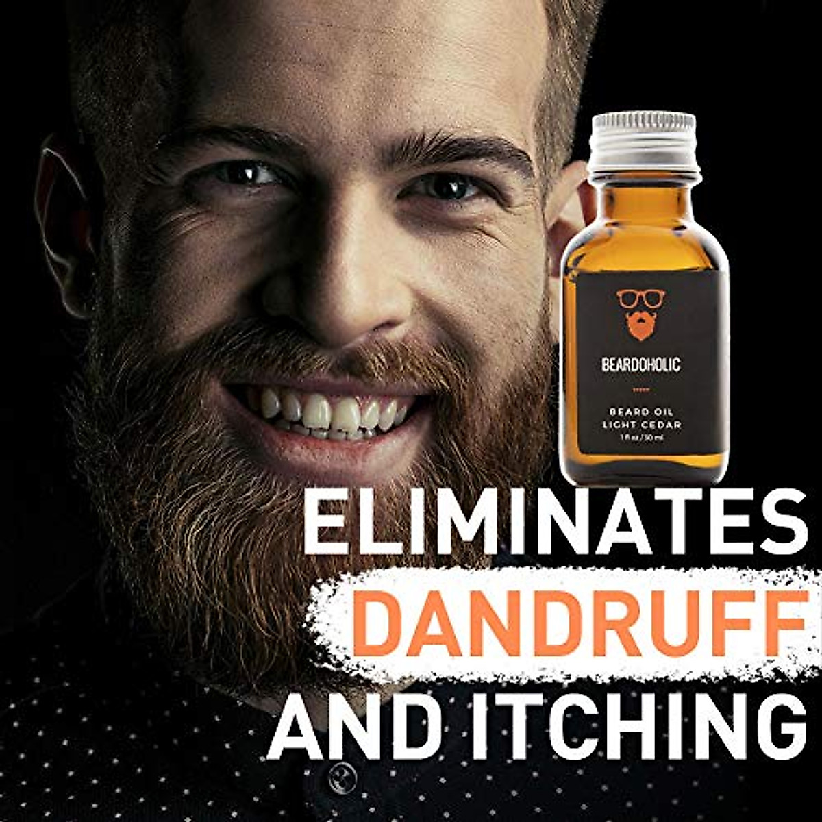 Beardoholic Premium Quality Beard Oil and Leave-in Conditioner, Softener - 100% Pure Organic Natural, Light Cedar Scent - Beard Growth and Stops Itchiness - Jojoba and Argan Oil