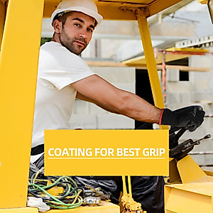 HPHST PU Coated Safety Work Gloves, 12 Pairs Work Gloves Mechanic Working Seamless Knit Glove for Men Women with Polyurethane Coated Smooth Excellent Grip on Palm&Fingers - Black (Large)