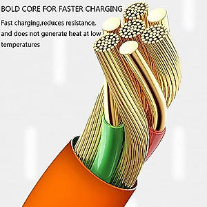 Chubby USB C Cable,180° Rotating USB C Charger Cable,USB A to USB C Charging Cable,Orange,3.3ft,Compatible with Samsung Galaxy S10,Note 9,A11,Moto Z2 (not Compatible with i-Phone)