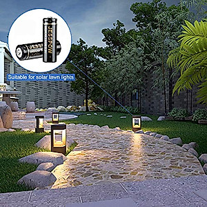 JESSPOW 14430 3.2 Volt Rechargeable Solar Battery with Charger, Rechargeable LiFePo4 Batteries [ 450mAh 3.2V 8Pack ] for Outdoor Garden Light, Solar Panel Light, Shaver, Flashlight (NOT AA Battery)