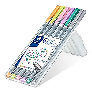 STAEDTLER 334SBGC1A6 6 Piece Triplus Fineliner Pastel Pen Set