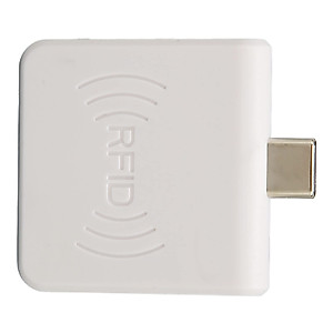 Square Card Reader, Credit Card Reader ID Mobile Phone Card Reader Type C Interface 125Khz Portable Smart Card Reader (White)
