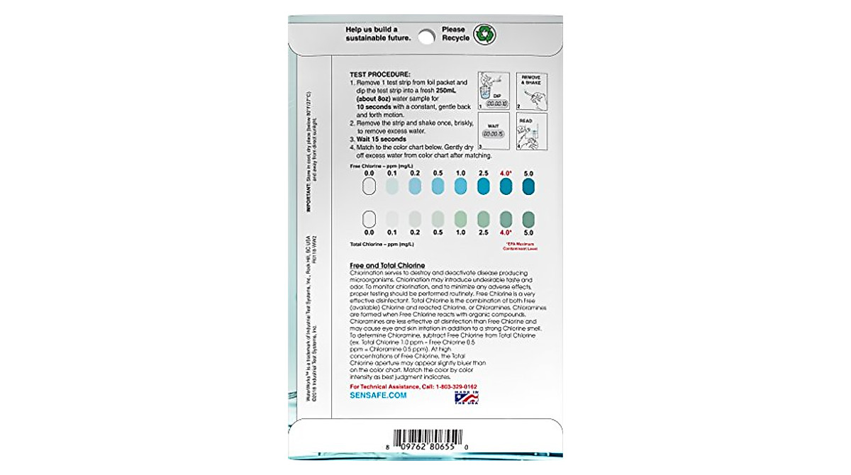 WaterWorks Free & Total Chlorine Test Strips - Accurate & Easy