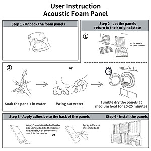 Acoustic Panels, SINWE 2" X 12" X 12" Acoustic Foam Panels, Soundproofing Acoustic Studio Foam, Soundproof Wedge Style Panels Tiles Noise Canceling for Studio Recording, Home Office(12 Pack, Blue)