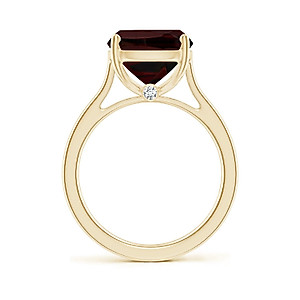 Classic Natural Garnet Solitaire Ring in 14K Yellow Gold (5.35 cttw Garnet) (Size - 9.5) - January Birthstone