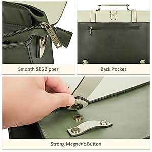 ECOSUSI Laptop Bag for Women Vegan Leather Messenger Bag Fashion Briefcase Backpack 15.6 inch Computer Satchel Bag