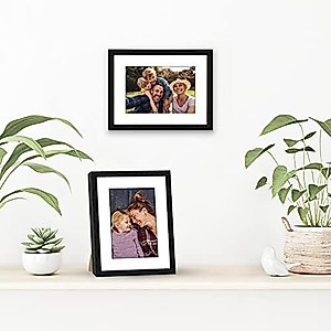 Americanflat 6x8 Picture Frame in Black - Set of 2 - Thin Border 4x6 Frame with Mat and 6x8 Frame Without Mat - Horizontal and Vertical Formats for Wall and Tabletop