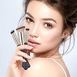 Makeup Brushes Daubigny Foundation Makeup Brushes for Liquid Makeup Pro Kabuki Foundation Brushes Set Premium Synthetic Bristles for Blending Liquid Cream Flawless Powder Buffing Stippling Concealer