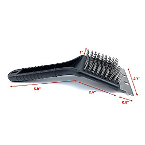 Barbecue Partner Small BBQ Cleaner Steel Wire Grill Brush and Scraper for Grime with Plastic Handle 8 inches