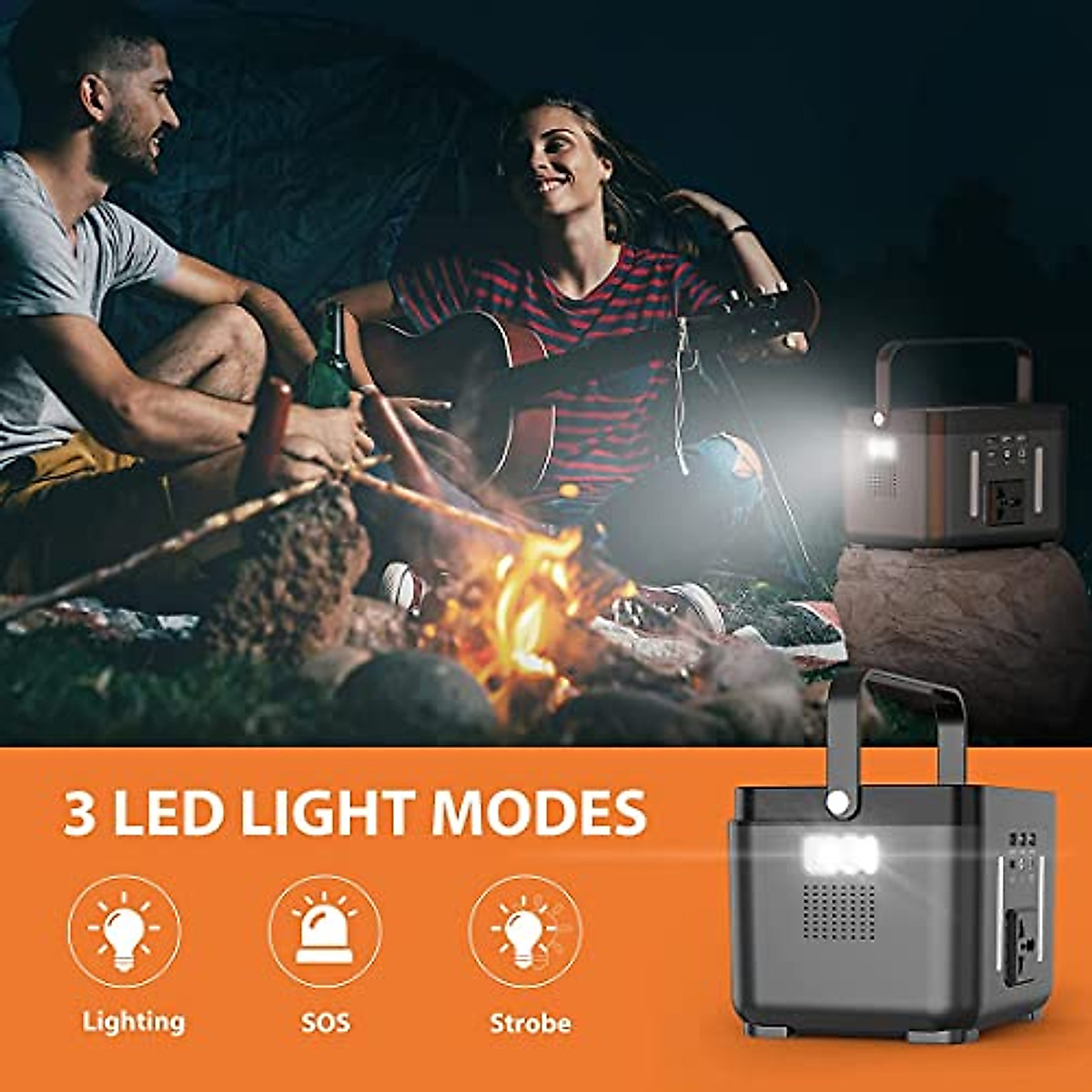 DBPOWER Portable Power Station, Peak 350W Backup Lithium Battery 250Wh 110V Pure Sine Wave AC Outlet Solar Generator Supply(Solar Panel Not Included) for Emergency Outdoor Camping Fishing Hunting CPAP