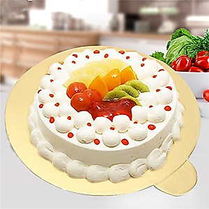 Poitemsic 3.15" Gold Disposable Mini Cake Boards Cardboard Cake Circles Base for Mousse Cupcake Dessert Displays Tray,100-Count