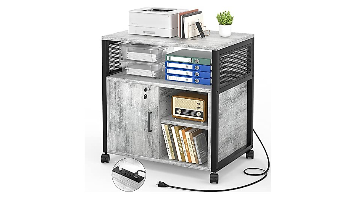 Unikito Office Filing Cabinet with USB & Power Outlets | Modern & Lockable