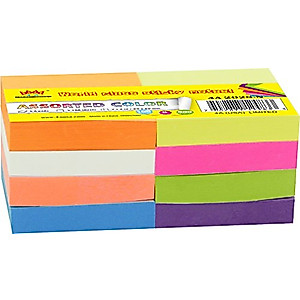 4A 4A 2028-N Sticky Notes, 2 x 2 Inches, Small Size, Self-Stick Notes, 100 Sheets/Pad, 8 Pads/Pack, Neon Color