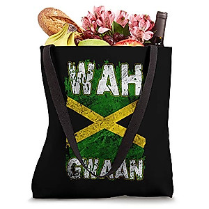 Jamaica Shirt Wah Gwaan Rasta Cool Distressed Jamaican Flag Tote Bag