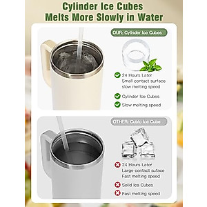 Ice Cube Tray for Stanley Tumbler, Silicone Ice Molds for Freezer, Ice Maker for Whiskey, Coffee, BPA-free (Green)