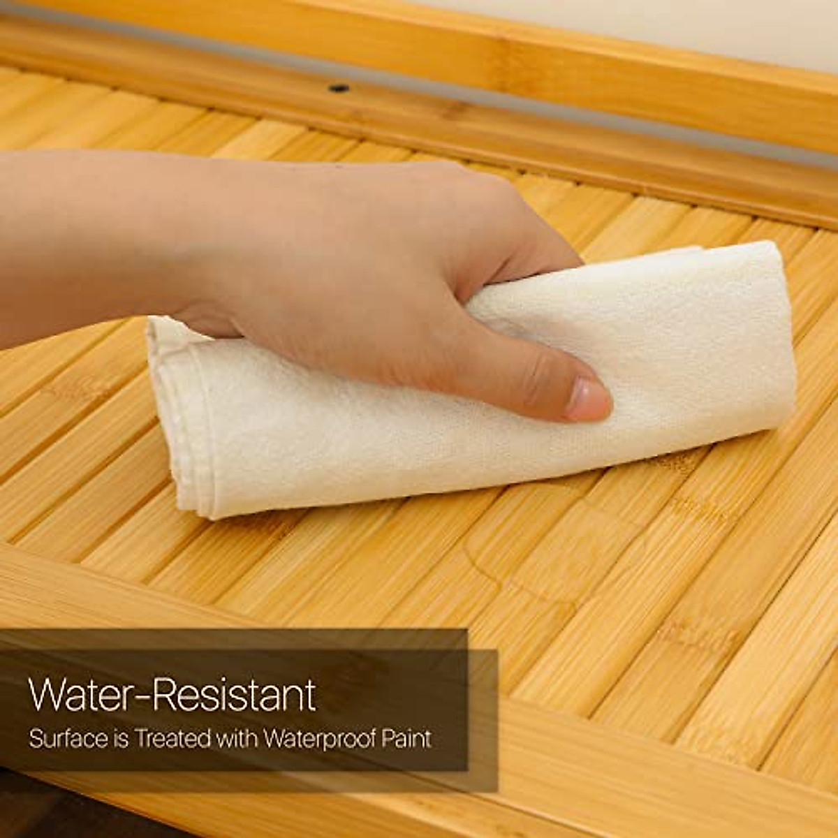 MoNiBloom Bamboo 5 Tier Shoe Storage Cabinet with Acrylic Doors & Tall Compartment for Boots Shoes Rack Organizer for 21-24 Pairs Entryway Living Room, Natural