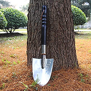 Happyyami 1pc Wide Garden Shovel Garden Utensil Tool Garden Spade Gardening Shovel Digging Spade Transplanting Shovel Lawn Shovel Flower Pot Indoor Plant Tools Utensils Wooden Bonsai