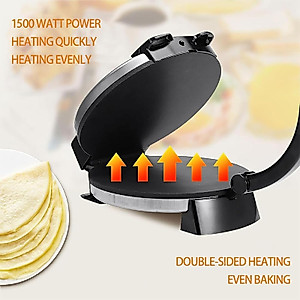 Roti Maker Machine 10 Inch Stainless Steel Electric Roti Maker Non-Stick Maquina Para Hacer Tortilla Press with Handle and Temperature Adjustment