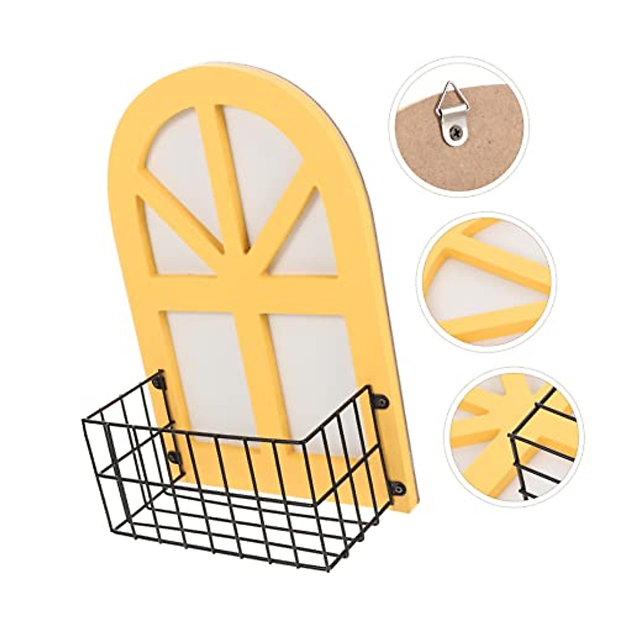 HOMSFOU Holder Design Storage Caddy Bin Wall Bathroom Wire Pot Shampoo Kitchen Home Versatile Hanging Action Farmhouse Rack Shelves Yellow Iron Simple Shelf Floating Multi-functional