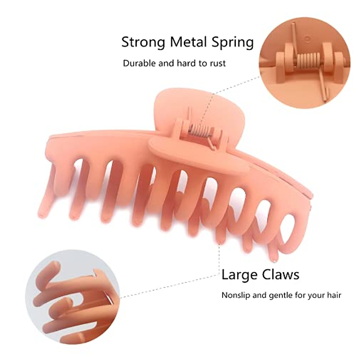 6 Colors Large Hair Claw Clips 4.4 Inch Matte Nonslip Big Claw Clips For Women Thin Thick Hair, 90’s Strong Hold Hair Jaw Clips Hair Accessories…