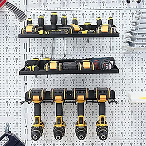 YIBOT Power Tool Organizer Wall Mount Heavy Duty Drill Holder,Tool Organizers and Storage Rack,Compact Steel Design,Perfect gifts for dad. (2 Pack Black)