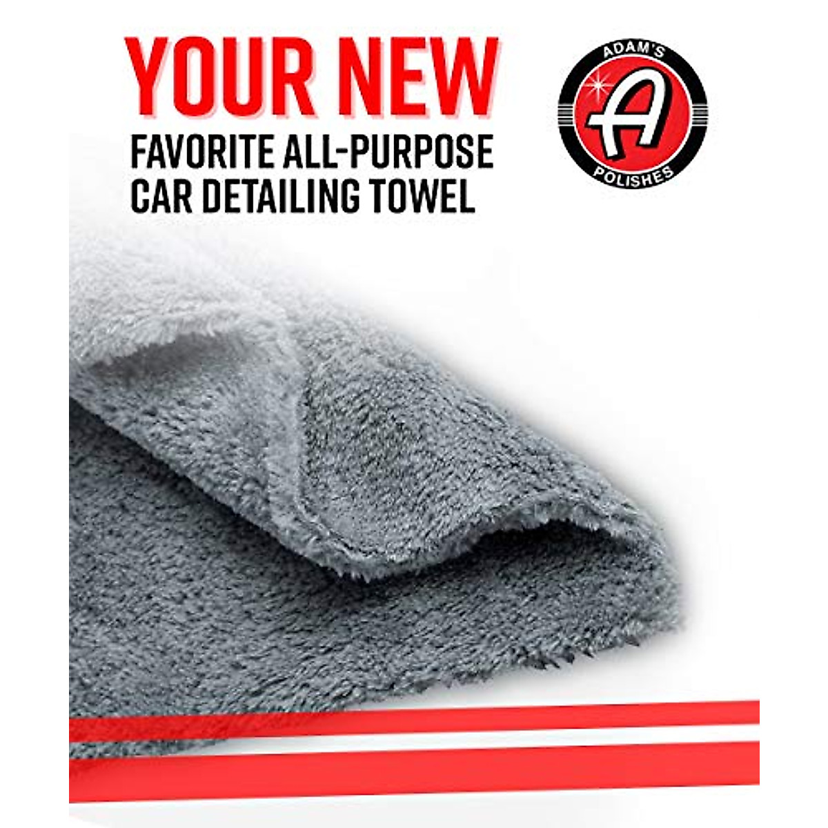 Adam's Borderless Grey Edgeless Microfiber Towel - Premium Quality 480gsm, 16 x 16 inches Plush Microfiber - Delicate Touch for The Most Delicate Surfaces (6 Pack)