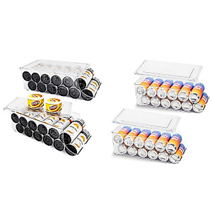 SCAVATA 2 Pack Skinny Can Organizer & 2 Pack Tall Cans of 16oz & 17oz Organizer