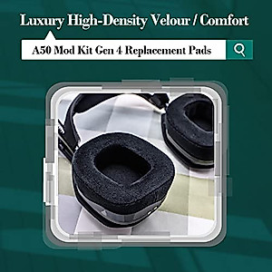 ZIXUANCUSHION Ear Pads Compatible with Astro A50 GEN4 Headset, A50 GEN 4 Mod Kit - Velvet/Ear Cushion/Headband/A50 Accessories - NOT FIT A50 GEN 3