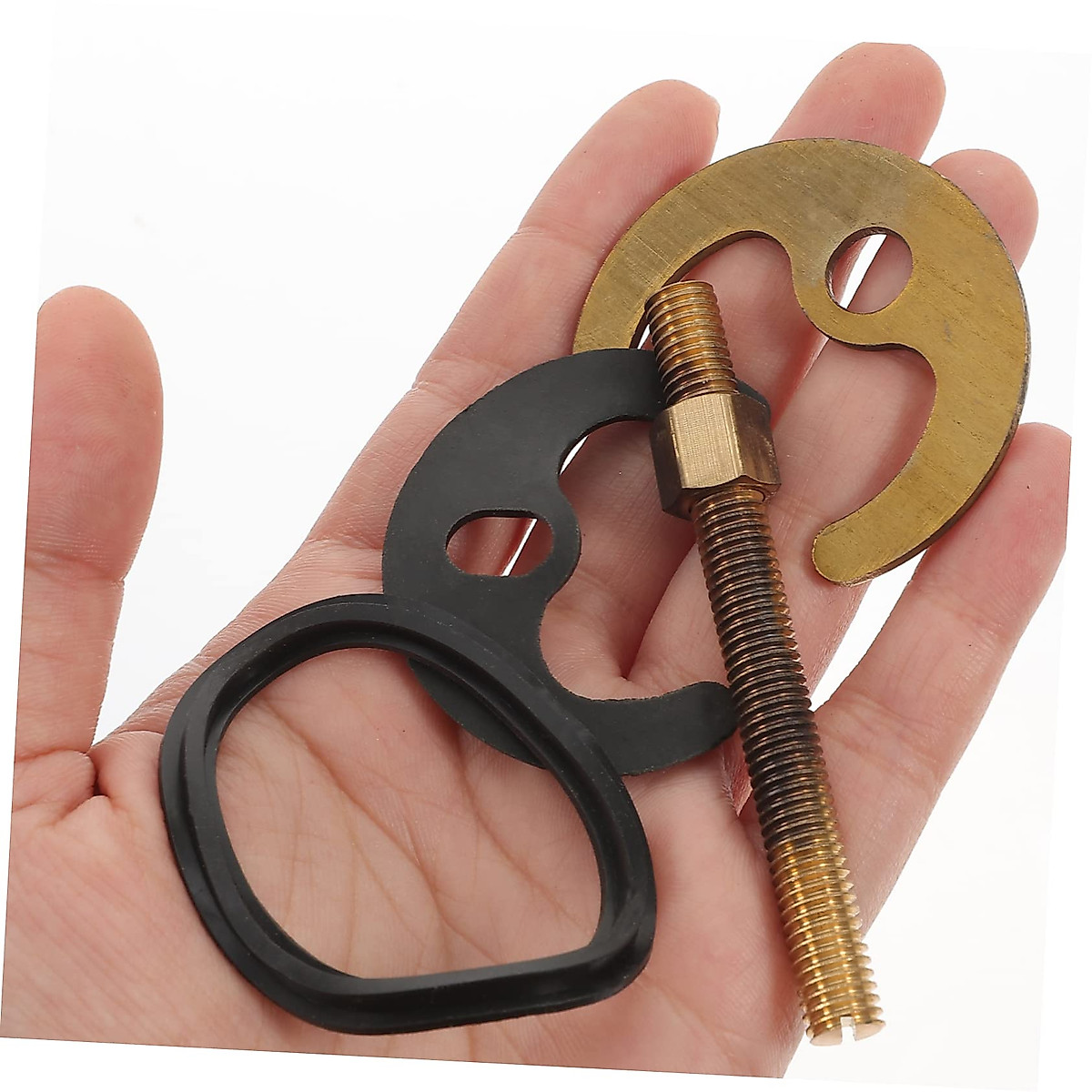 Veemoon 1 Set Horseshoe Mounting Accessories Fixing Bracket Sink Holder Tap Fixing Tool Wash Basin Tap Fixing Fitting Locknuts Kitchen Antiloosing Nut Washers Anti-Loose Faucet Copper