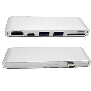 Seadream USB C Hub 6 in 1 Multi-Port USB Type-C Adapter with 4K HDMI,microSD/SD Card Reader,2xUSB 3.0 Ports,Type C Female Combo for MacBook Pro 2018/2016/2017 13" 15"