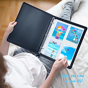 Dunwell Photo Album Refill Pages - (3.5x5, 25 Pack), for 200 Pictures, 3-Ring Binder Photo Pockets, Each 4-Pocket Photo Page Holds 8 Pictures, 3.5 x 5 Photo Protectors or 3.25x5.25 Seed Binder