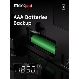 Projection Digital Alarm Clock with Bed Shaker for Bedroom, Extra Loud Alarm Clock for Heavy Sleeper, 180° Rotable Ceiling Projector Clock,2 Alarm,5 Dimmer Volume,USB Charger, Battery Backup,12/24H…