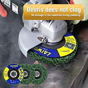 LAIWOO Strip Discs Stripping Wheel for Angle Grinder 4'' x 5/8'', Rust Remover Wheel Abrasive Disc Clean and Remove Paint Coating Rust Welds Oxidation (5 Pack)