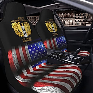 OSUKI Army Retired Chief Warrant Officer Emblem Cw2 Car Seat Covers, Universal Fit for Auto Truck Van SUV, Easy Install